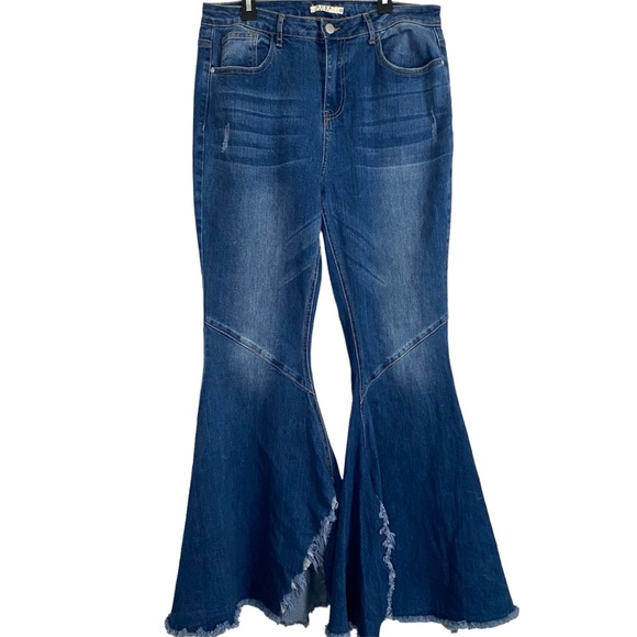 Moda Luxe | Jeans | Womens Moda Luxe Dark Denim Hippie Bell Bottom Flared Jeans | Poshmark